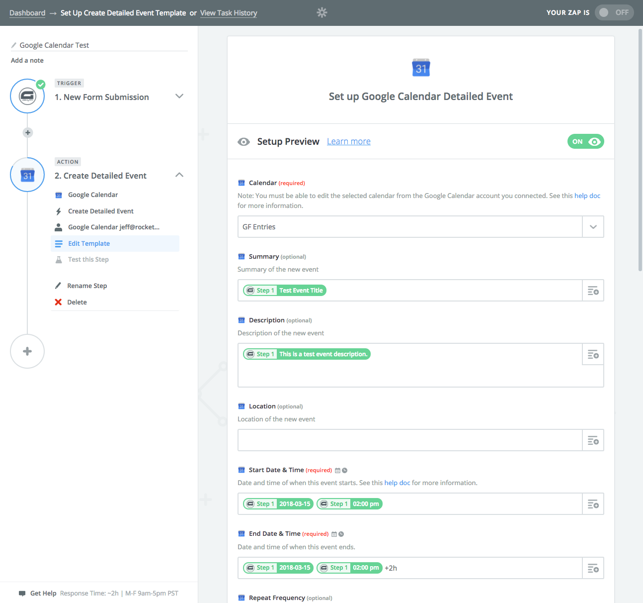 Sending Form Entries to Google Calendar - Gravity Forms