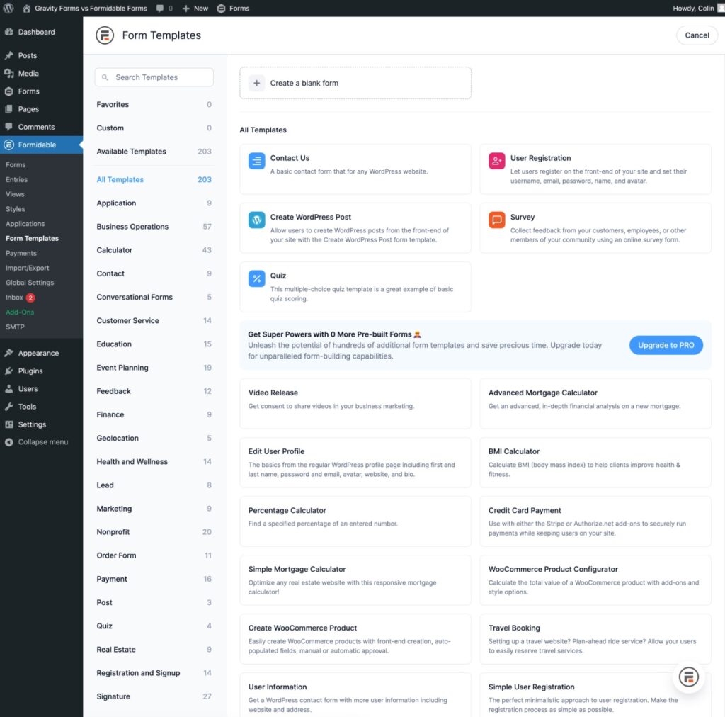 Formidable Forms vs Gravity Forms: A Full Comparison