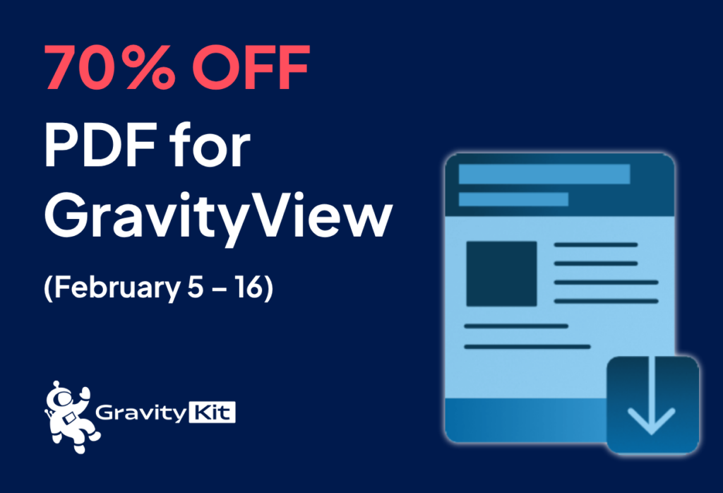 GravityKit Sale: Get 70% Off PDF for GravityView - Gravity Forms