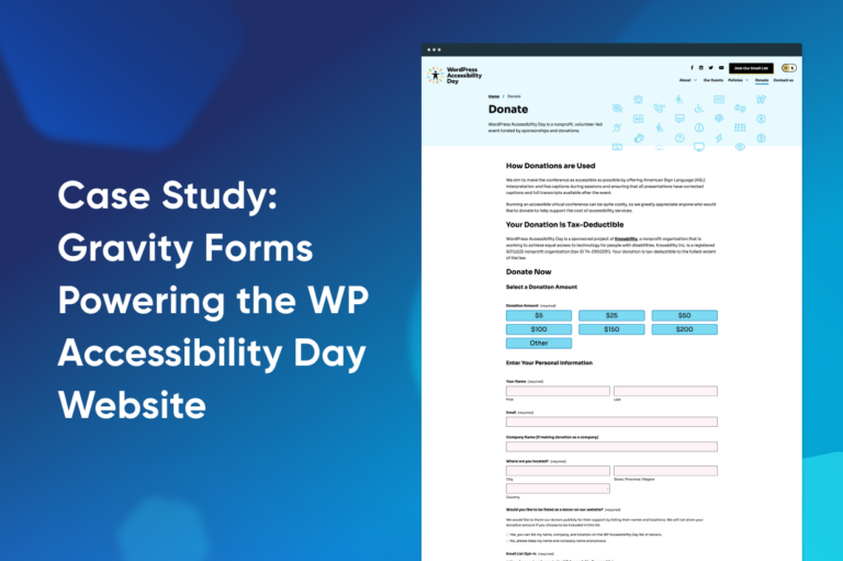 Case Study: Gravity Forms Powering WP Accessibility Day