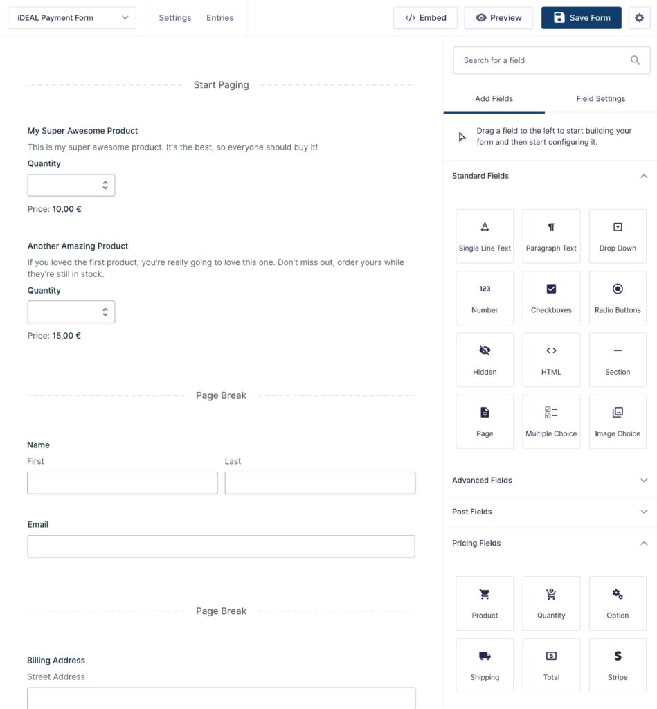 How to Accept iDEAL Payments on WordPress with Stripe - Gravity Forms