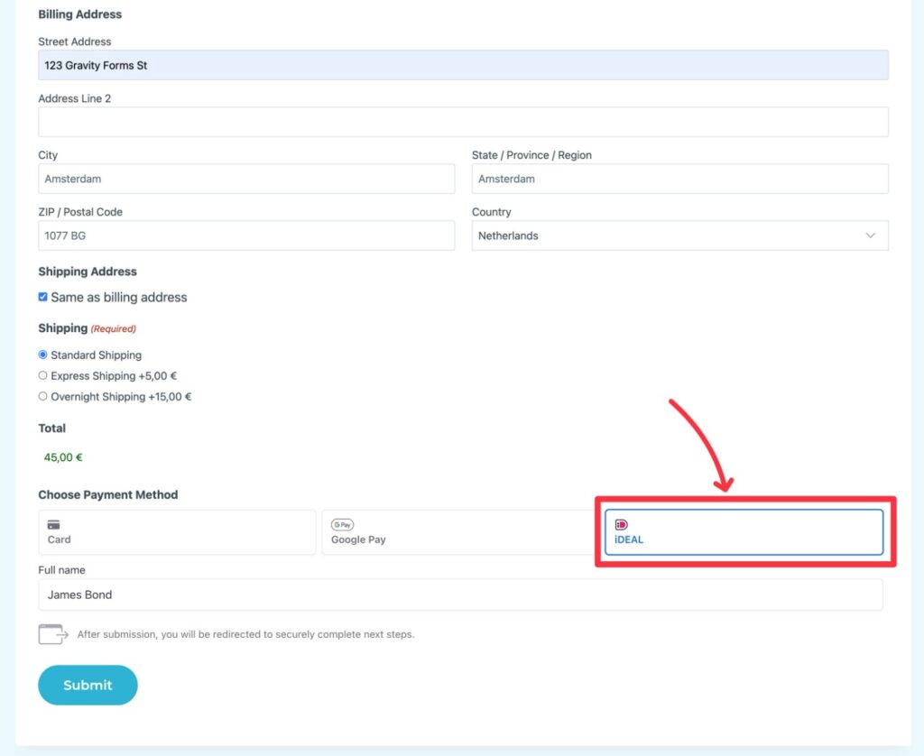 How to Accept iDEAL Payments on WordPress with Stripe - Gravity Forms